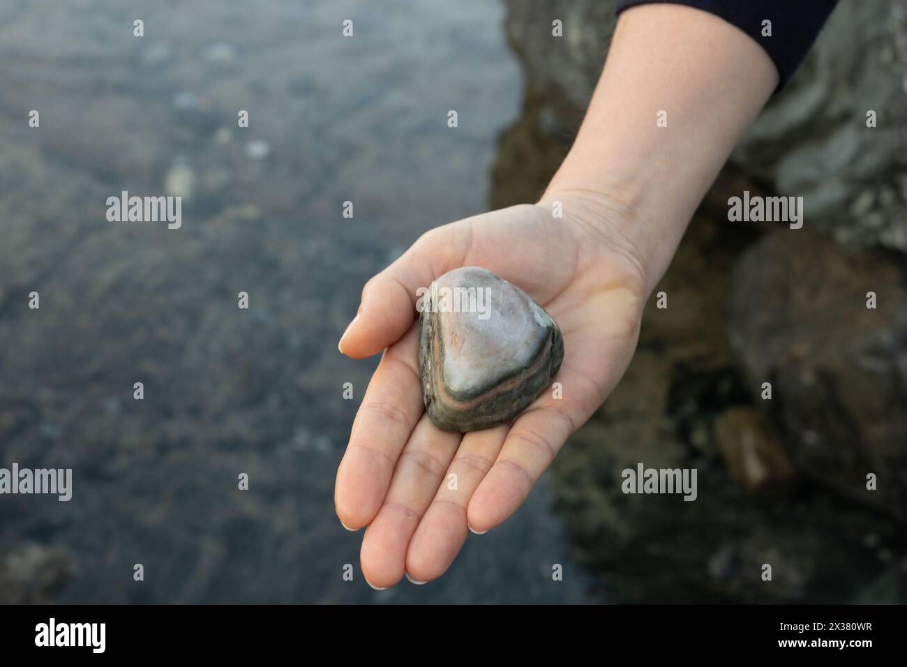 Hand Displaying a Chosen Stone Stock Photo - Alamy