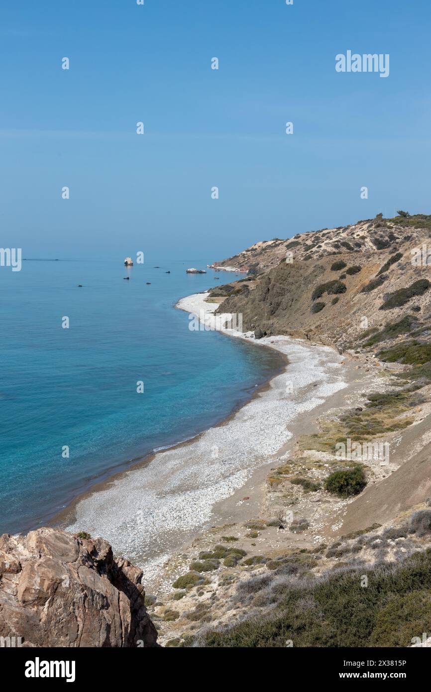 Cypriot Cliffs and Pebble Beach Vista Stock Photo - Alamy