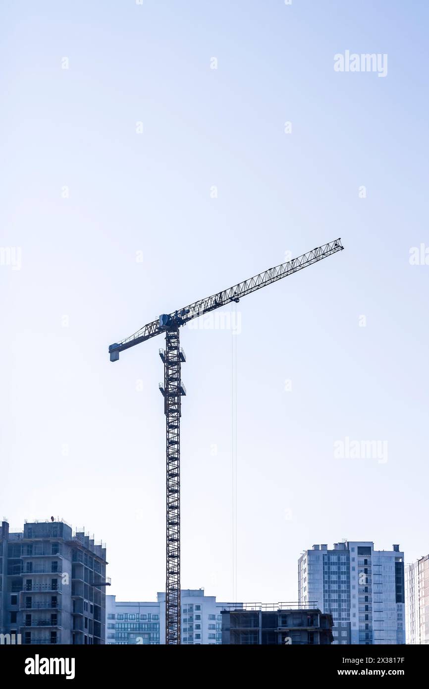Construction industry building. Construction industry site with cranes ...
