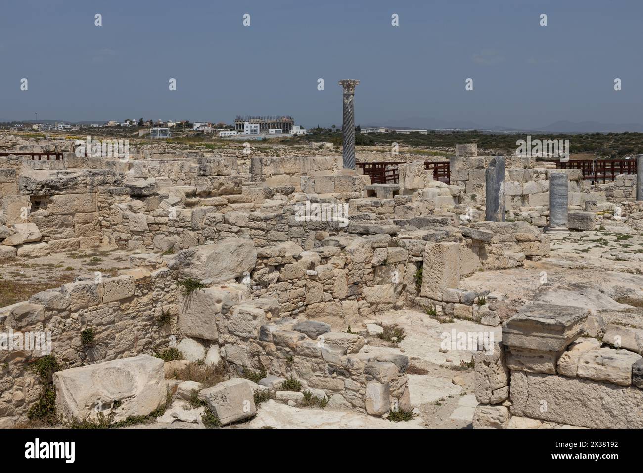 Kourion's Timeless Ruins and Modern Backdrop Stock Photo - Alamy
