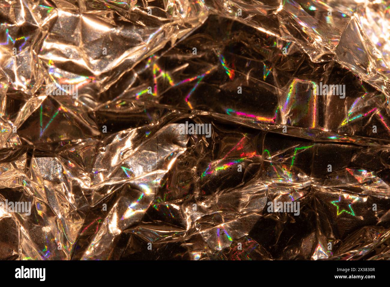 A Holographic Crumpled Gold Bronze Paper Material which is Shiny for ...