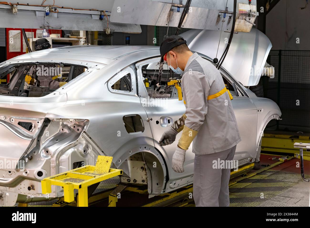 Industrial production of cars automobiles. Plant for assembling modern ...