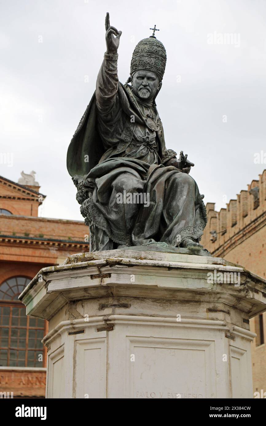 17th century statue in Rimini of Pope Paul V who was born Camillo ...