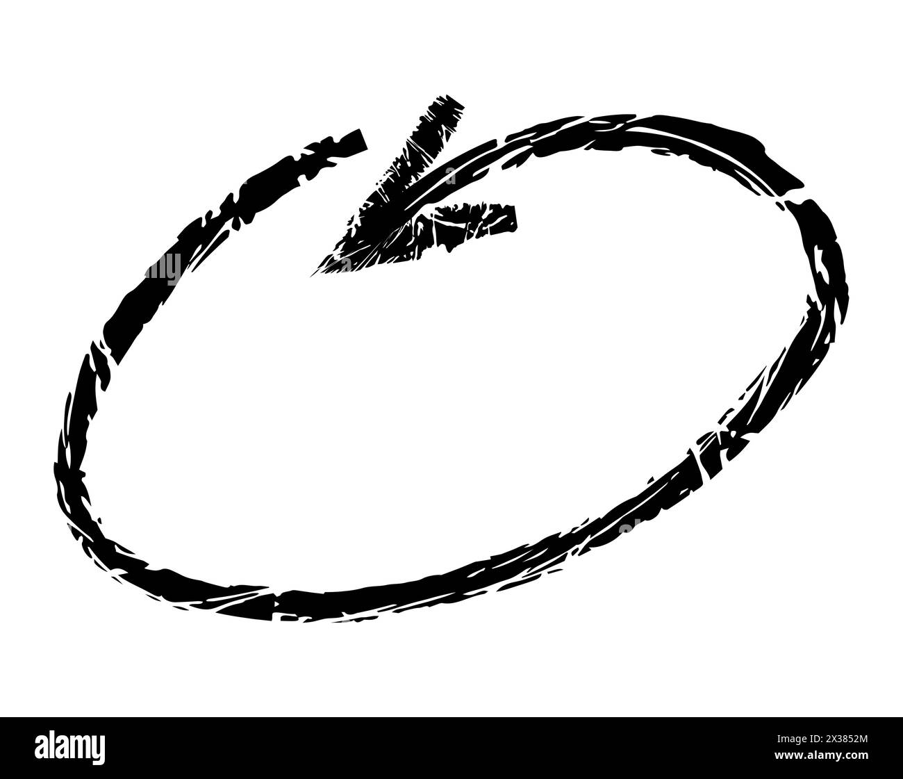 Hand drawn simple arrow drawn with wax crayon, chalk or charcoal ...