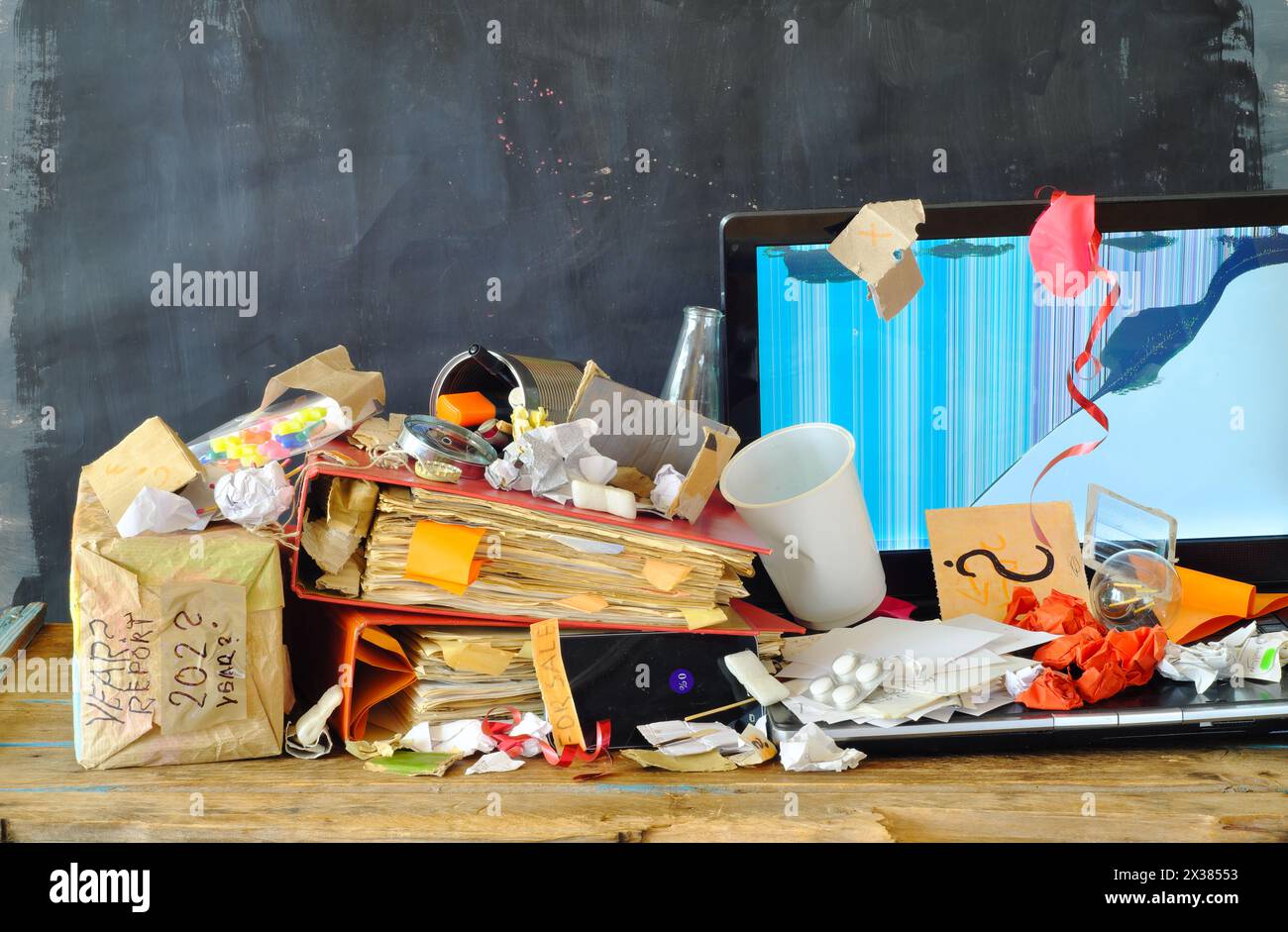 Messy workplace,chaotic office, overworked, bureaucracy,red tape ...