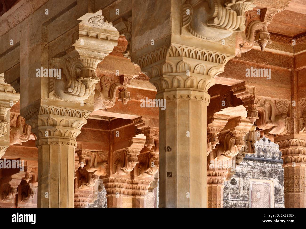 India, Rajasthan, Jaipur, the Amber Fort, elephant statues on the ...