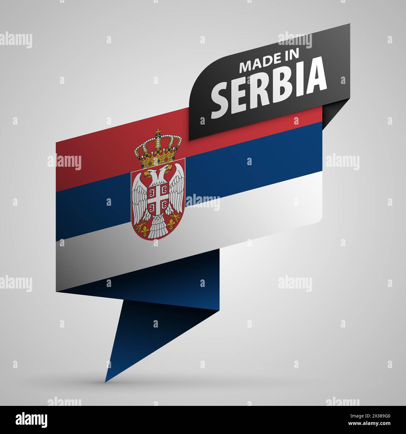 Made in Serbia graphic and label. Element of impact for the use you ...