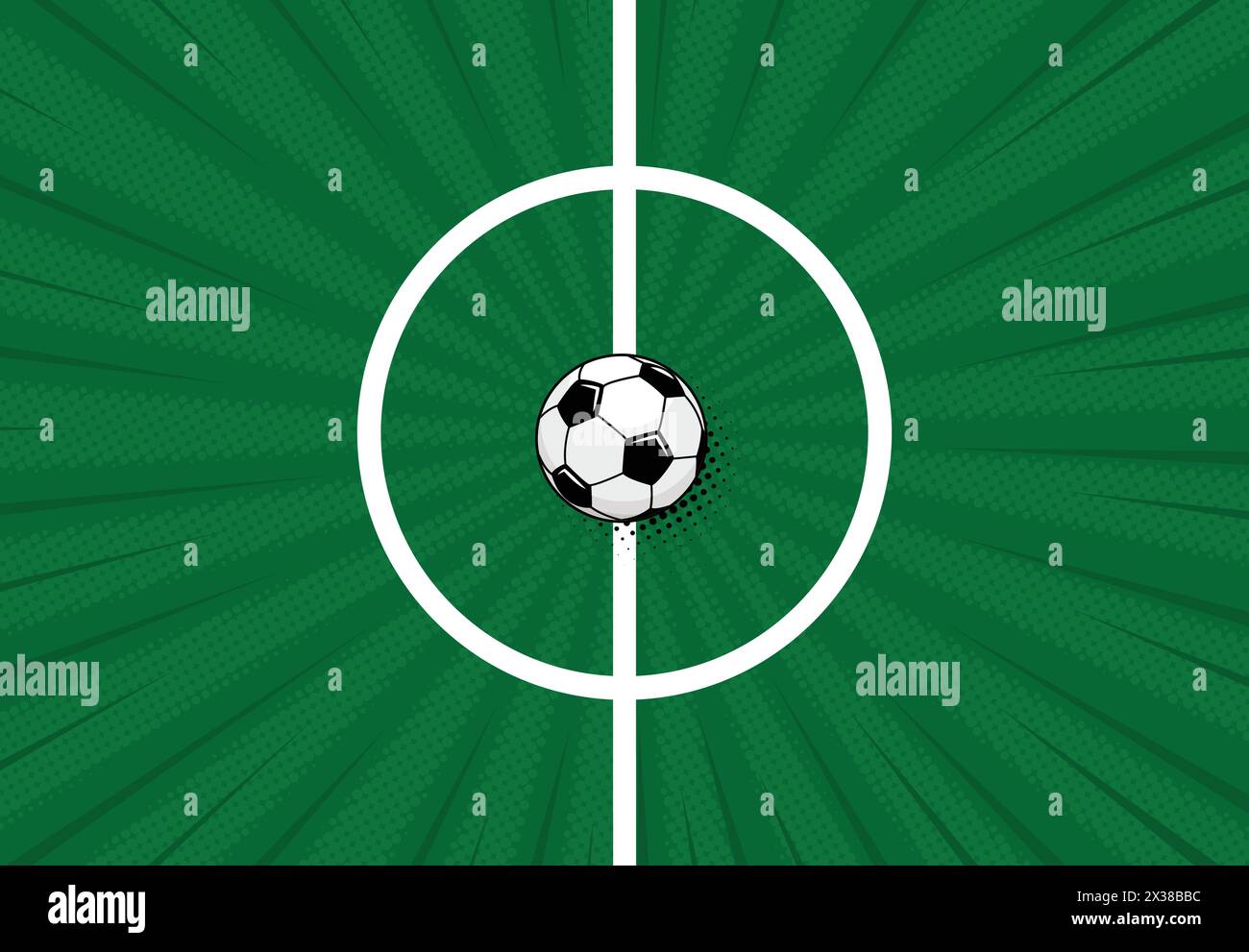 Soccer ball on football field texture. Start tournament battle. Vector ...