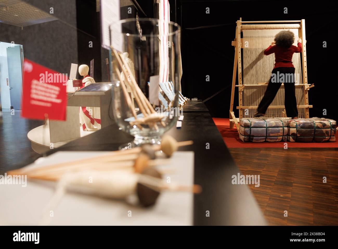 Bramsche, Germany. 25th Apr, 2024. View of an exhibit (loom) from the ...