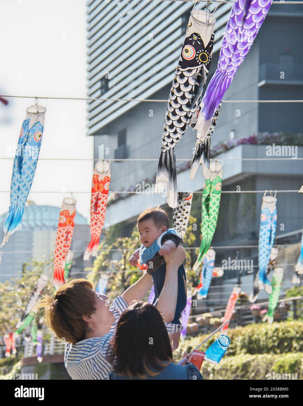 Tokyo, Japan. 25th Apr, 2024. About 1500 Carp Streamers are seen on ...