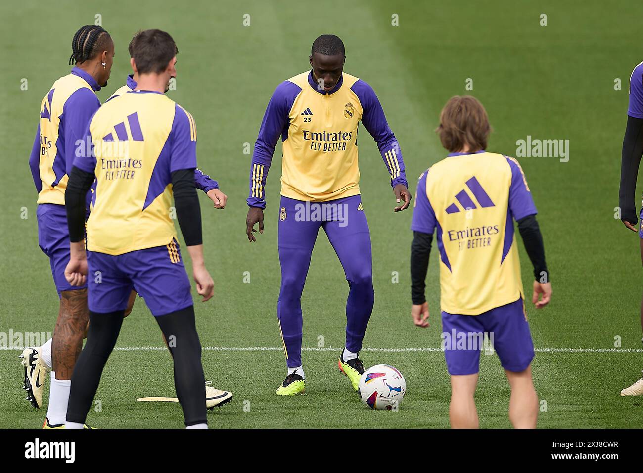 Madrid, Spain. 25th Apr, 2024. Ferland Mendy of Real Madrid CF in ...