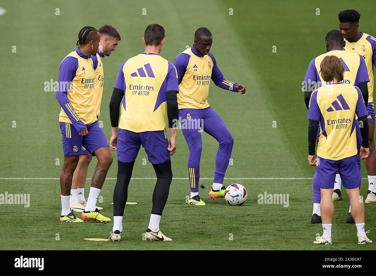 Madrid, Spain. 25th Apr, 2024. Ferland Mendy of Real Madrid CF in ...