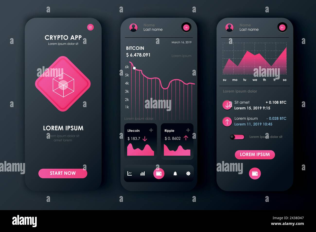 Cryptocurrency unique neomorphic design kit for app. Bitcoin mining ... Cryptocurrency unique neomorphic design kit for app. Bitcoin mining ...