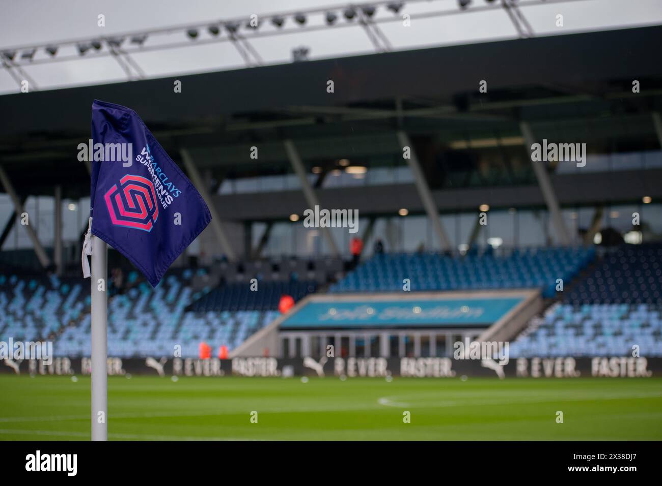 The corner flag at the city of manchester stadium hi-res stock ...