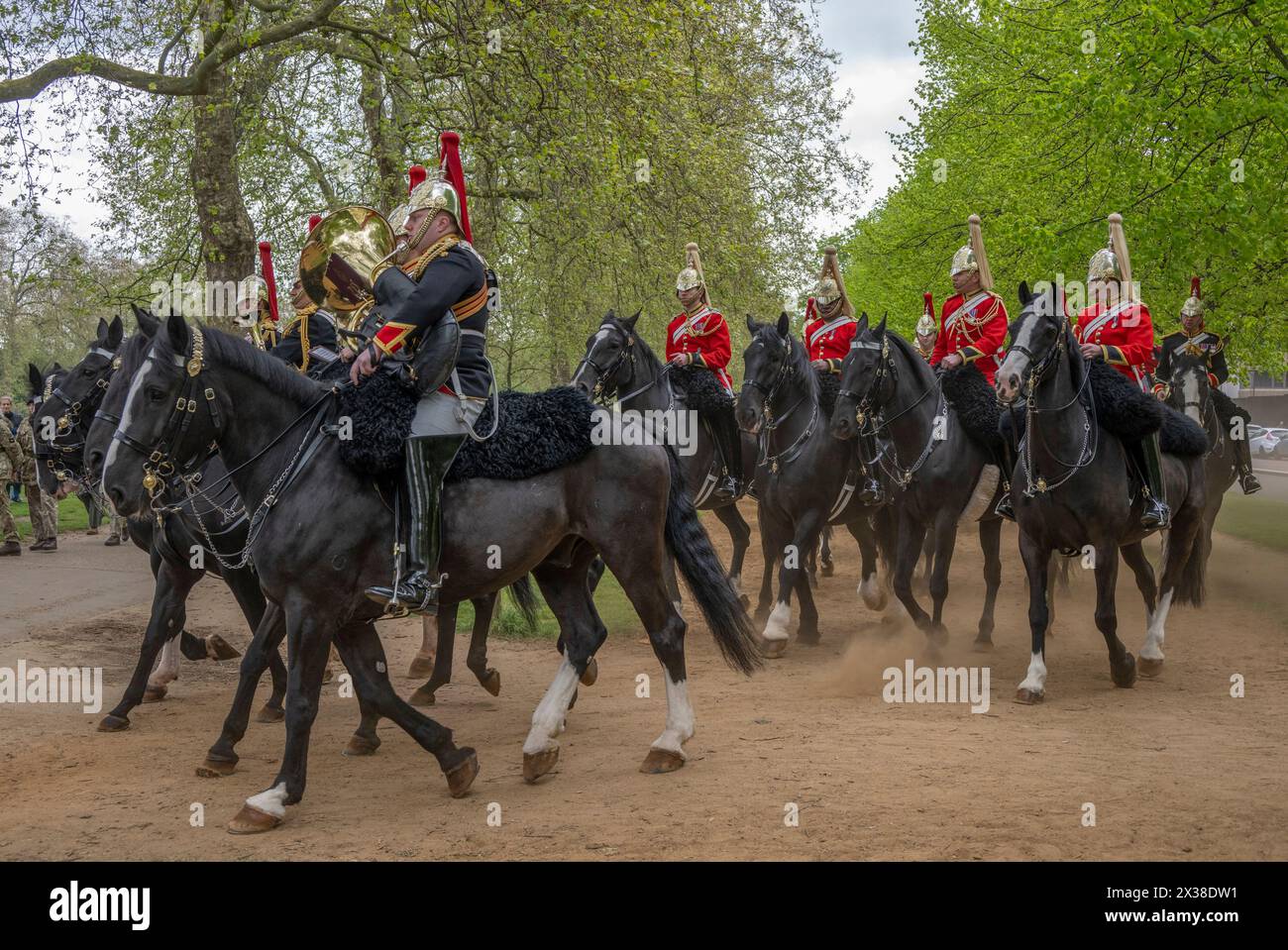 Hyde Park, London, UK. 25th Apr, 2024. The King's mounted bodyguard ...