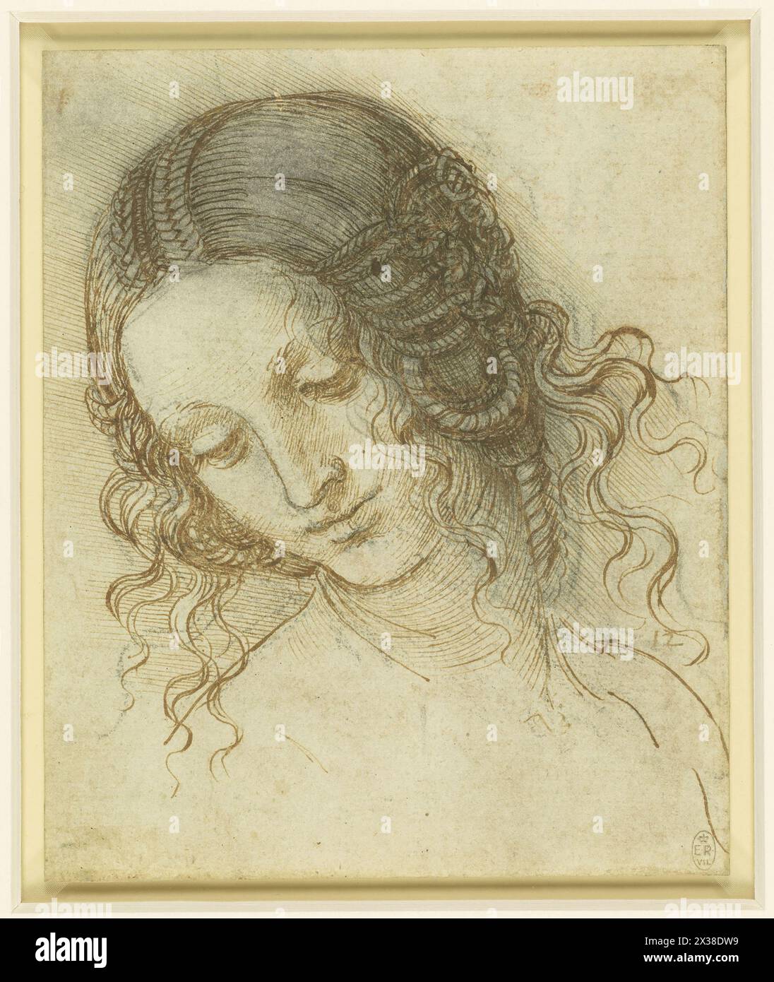 LEONARDO DA VINCI (1452-1519) The head of Leda c.1505-8 Black chalk ...