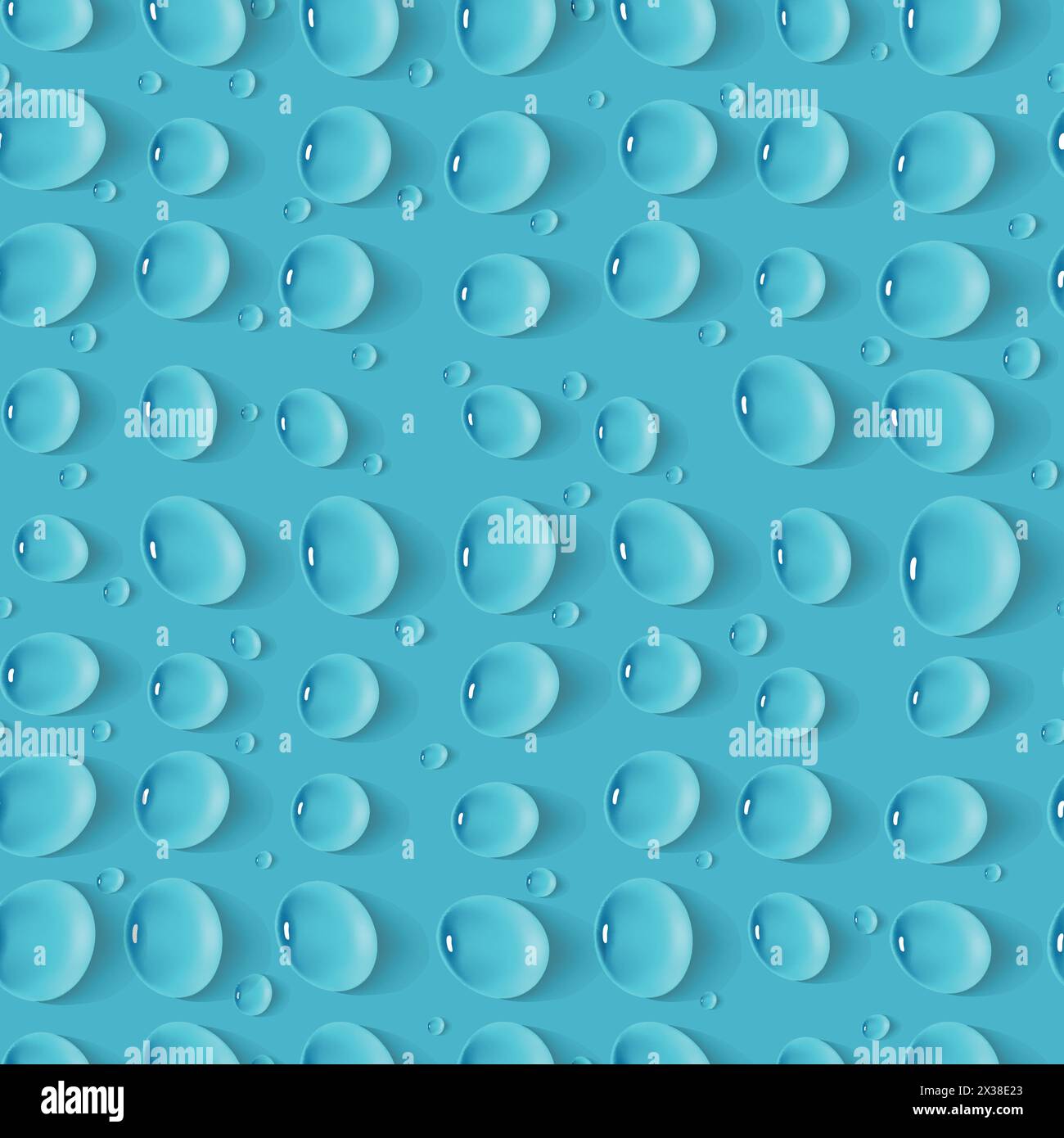 Seamless realistic pattern with drops on blue background. Template for ...
