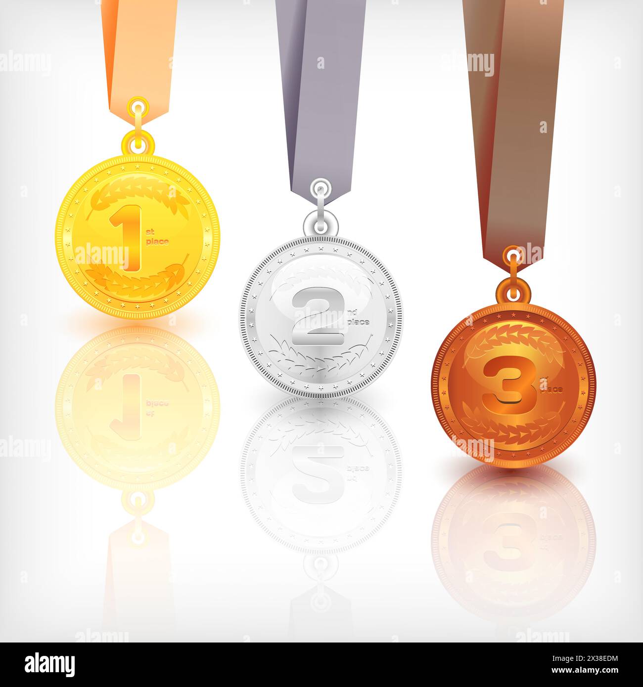 Sports Medal Awards. Places of winning. Vector Illustration Stock ...