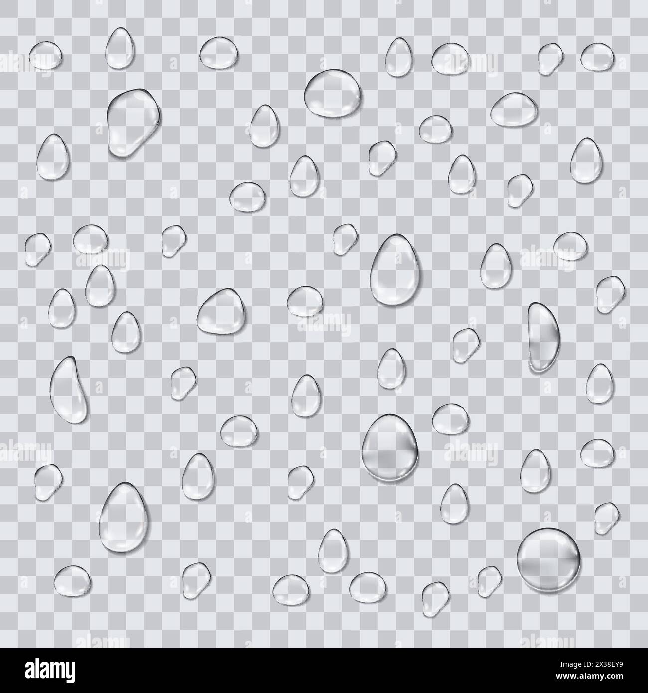 Realistic vector water drops isolated on transparent background. Pure ...