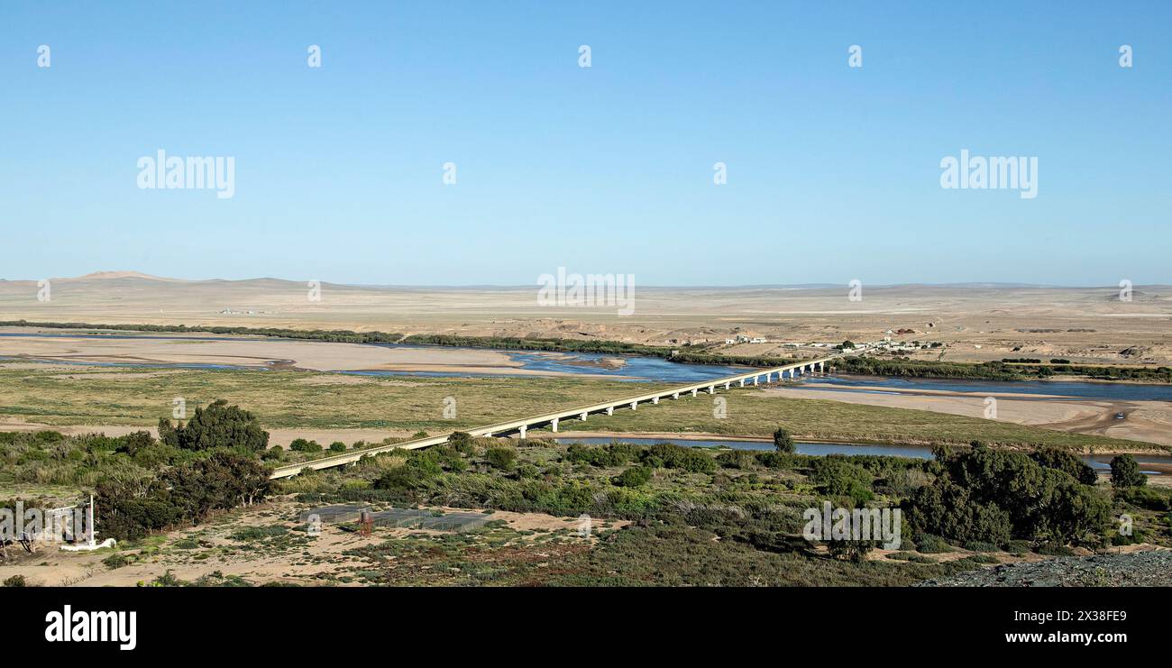 The bridge across the Orange River Estuary from Oranjemund to Alexander ...