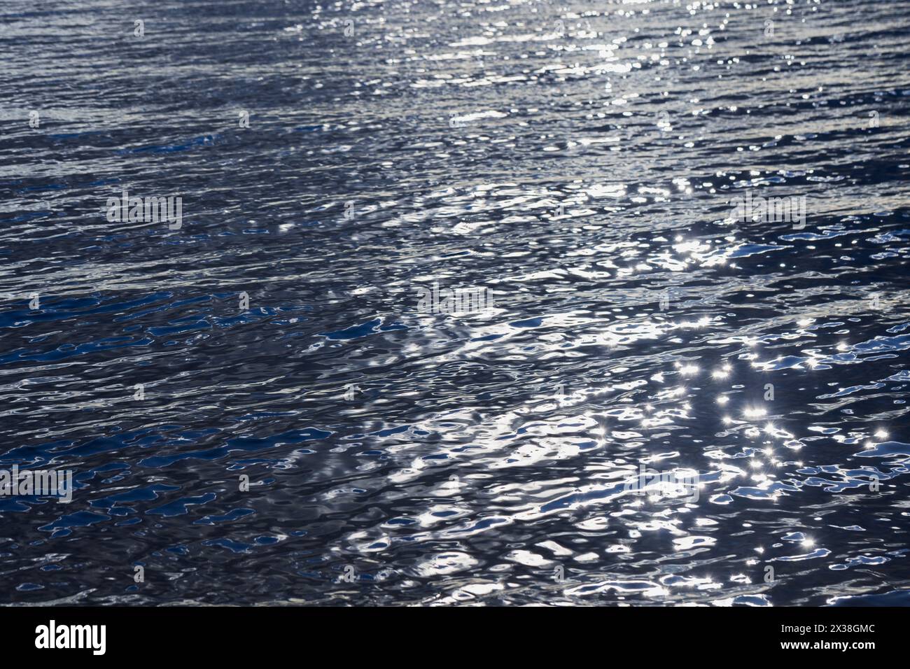 Shiny deep blue sea water with bright reflections, natural background ...