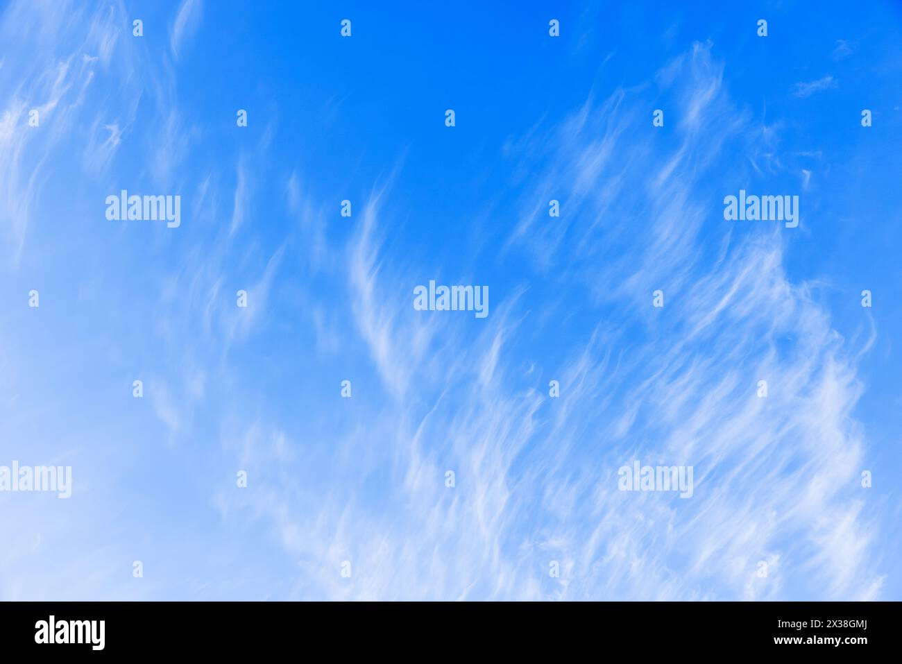 White clouds in blue sky on a windy day, natural photo background Stock ...
