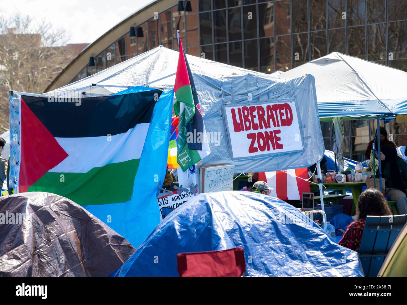 Cambridge, Massachusetts, USA April 24, 2024. MIT students and non MIT ...