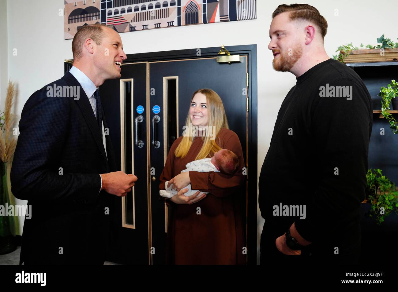 The Prince of Wales meets parents Evan (right) and Cambry Yoder with ...