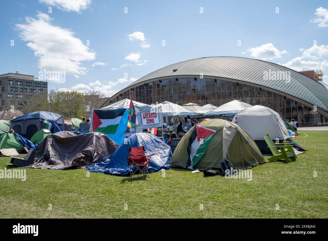Cambridge, Massachusetts, USA April 24, 2024. MIT students and non MIT ...