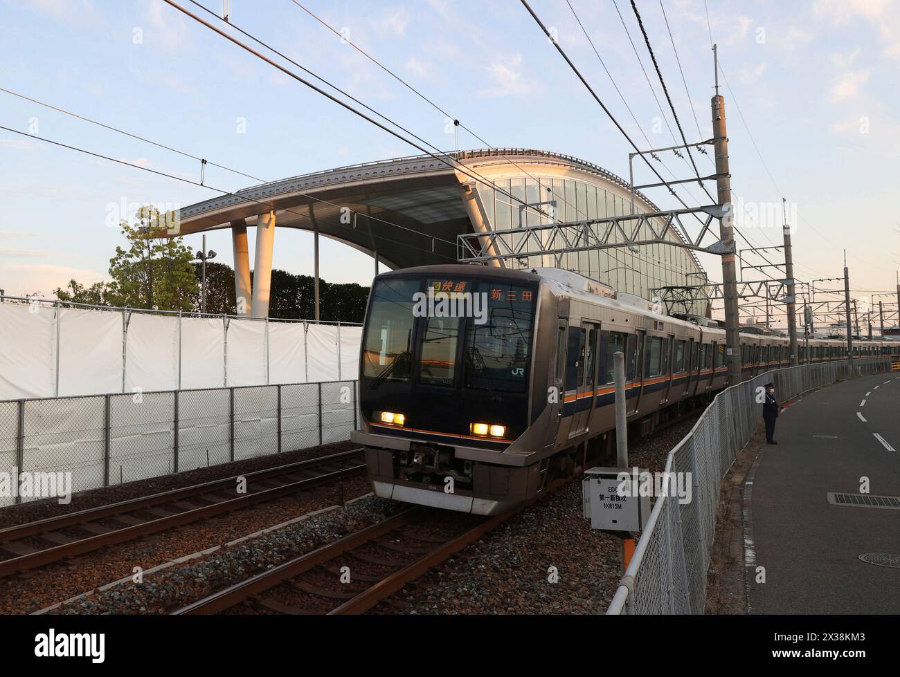A train passes by an accident site of the train derailment accident which resulted in 107 people ...