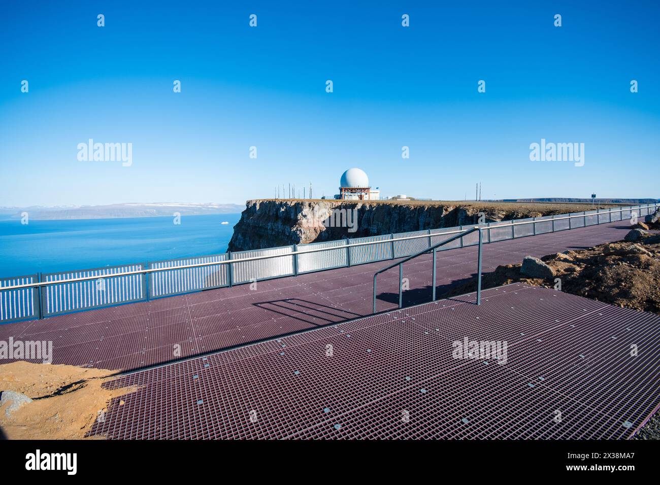 the sightseeing platform at Bolafjall in west Iceland Stock Photo - Alamy