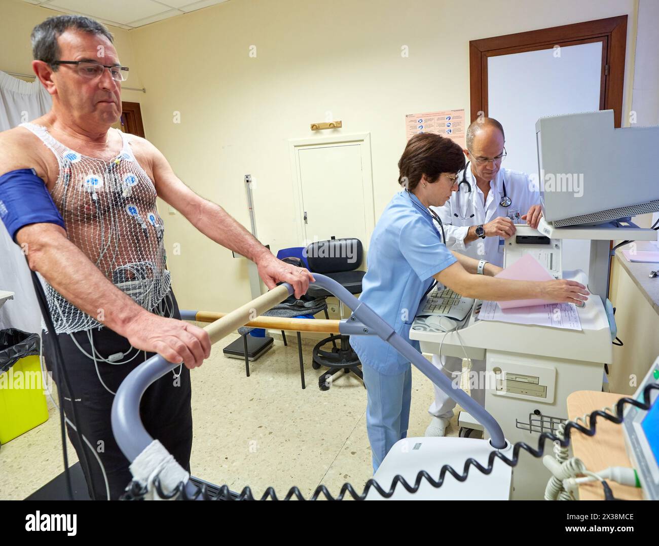 Cardiac stress test, Hospital Donostia, San Sebastian, Gipuzkoa, Basque ...