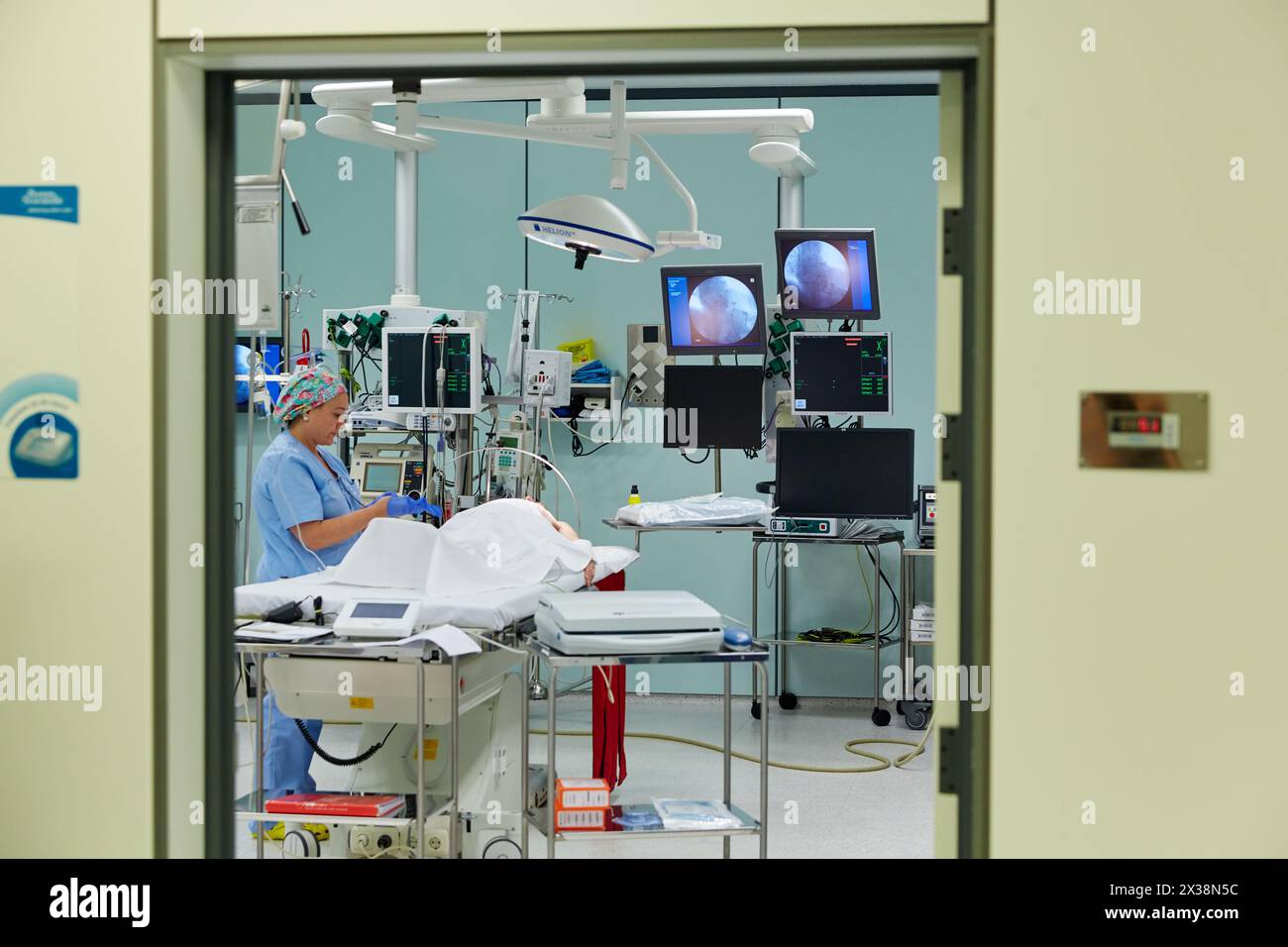 Operating room for placement of defibrillator. Intensive Care Unit ICU ...