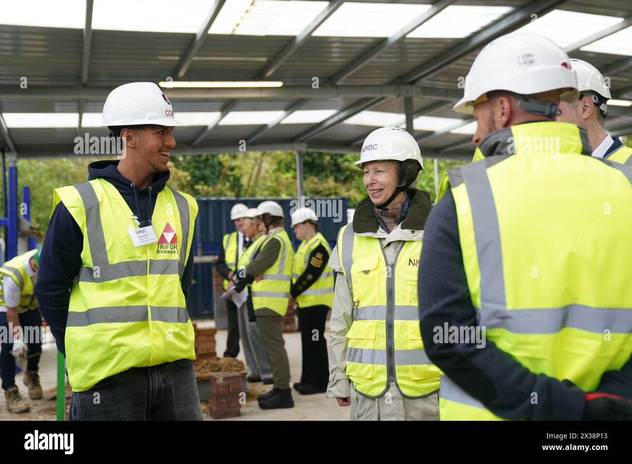 The Princess Royal meets apprentice Corey Ratcliff (left) during a ...