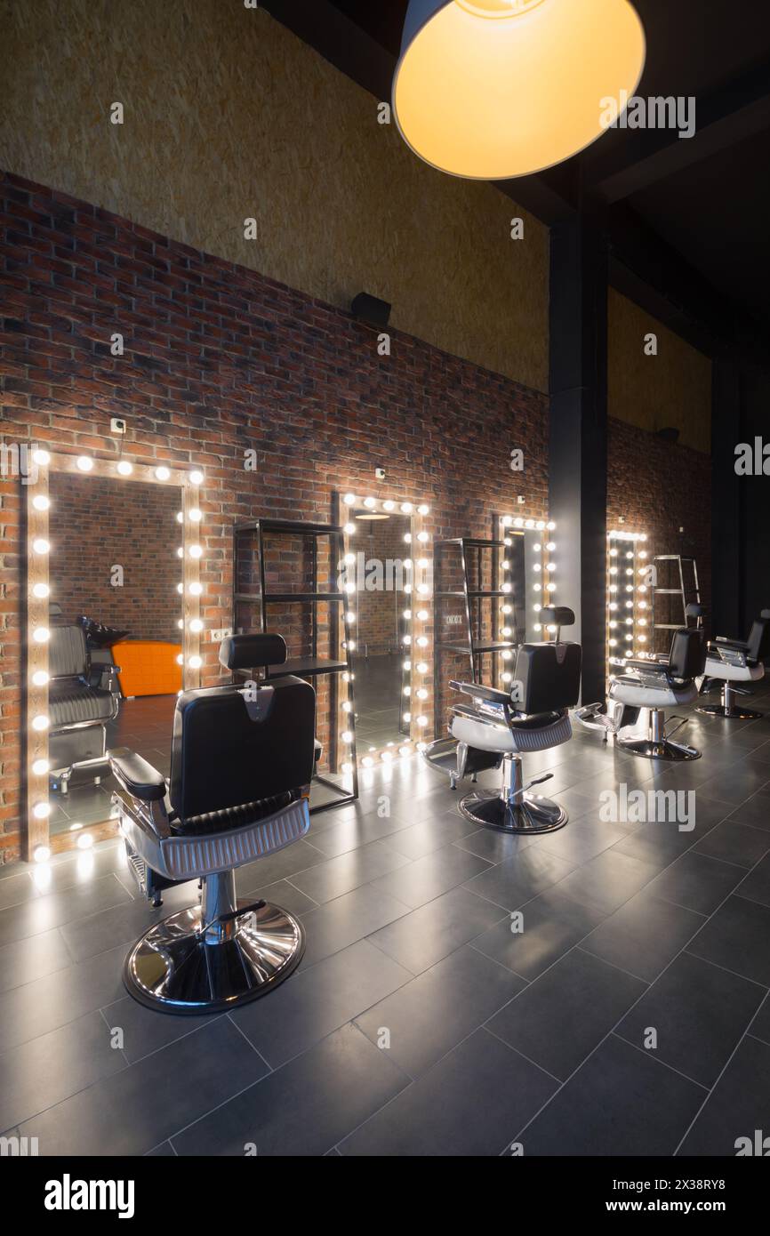 Dressing room with places for hairdresser and make-up artist work ...