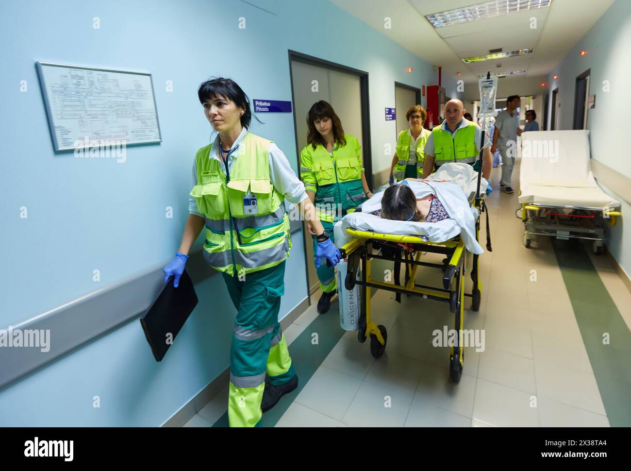 Patient transfer stretcher, Emergency room, Hospital Donostia, San ...