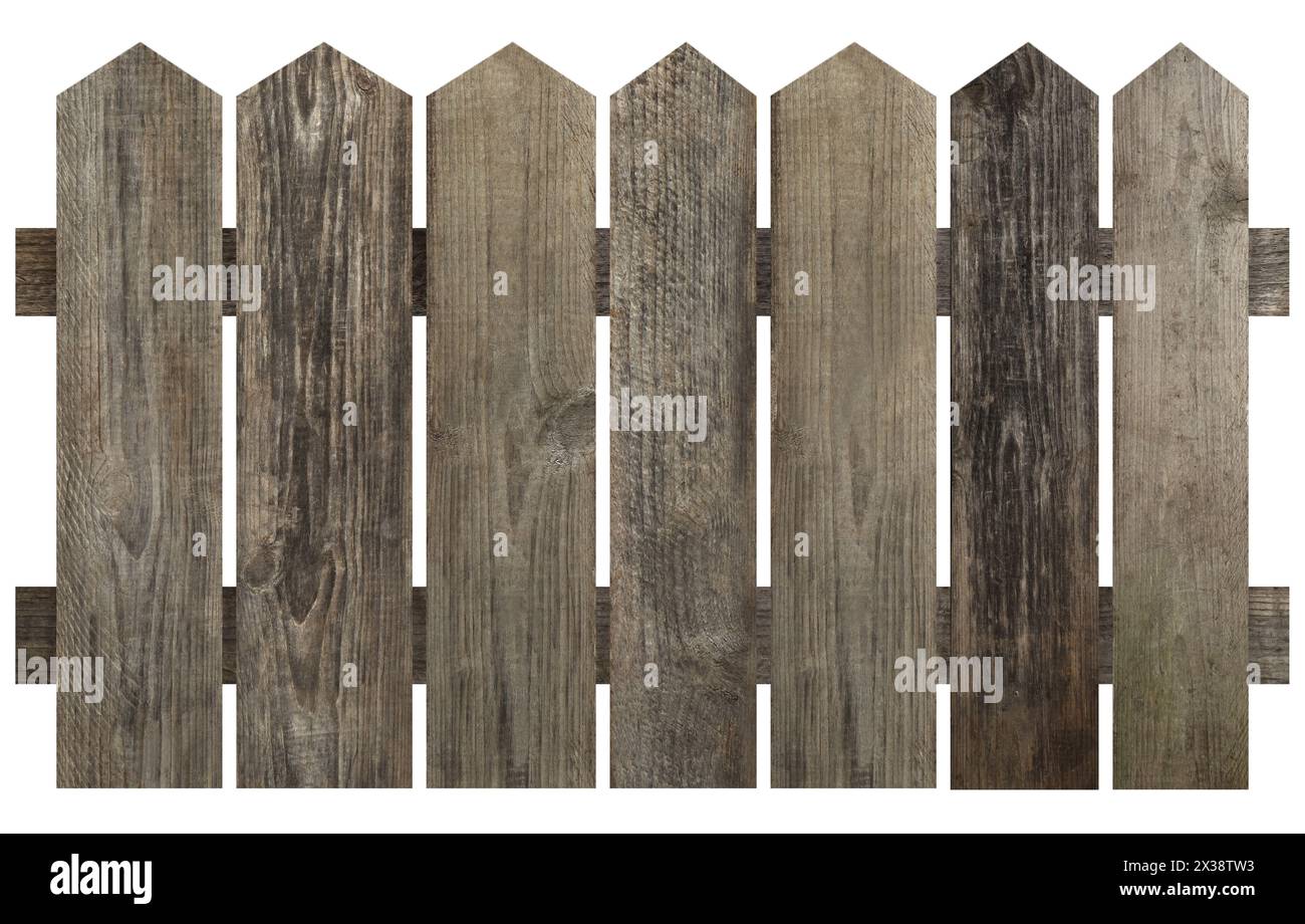Wooden fence isolated on white. Enclosing structure Stock Photo - Alamy