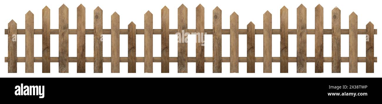 Wooden fence isolated on white. Enclosing structure Stock Photo - Alamy