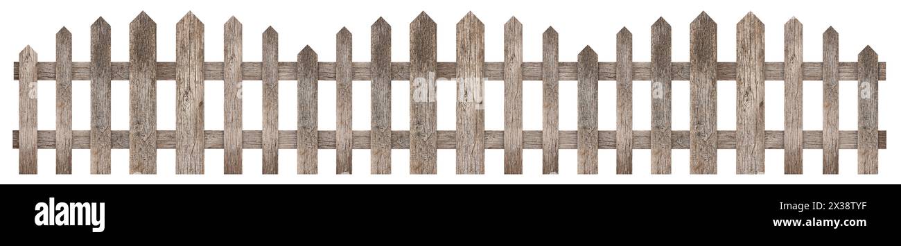 Wooden fence isolated on white. Enclosing structure Stock Photo - Alamy