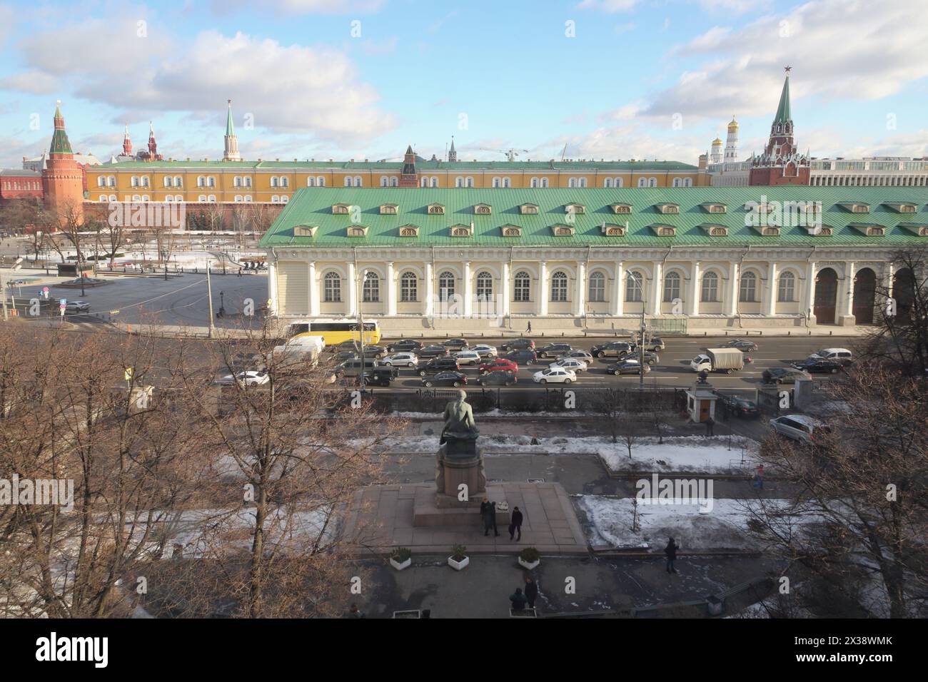 Road, monument, Central Exhibition Hall Manege, Kremlin walls and ...