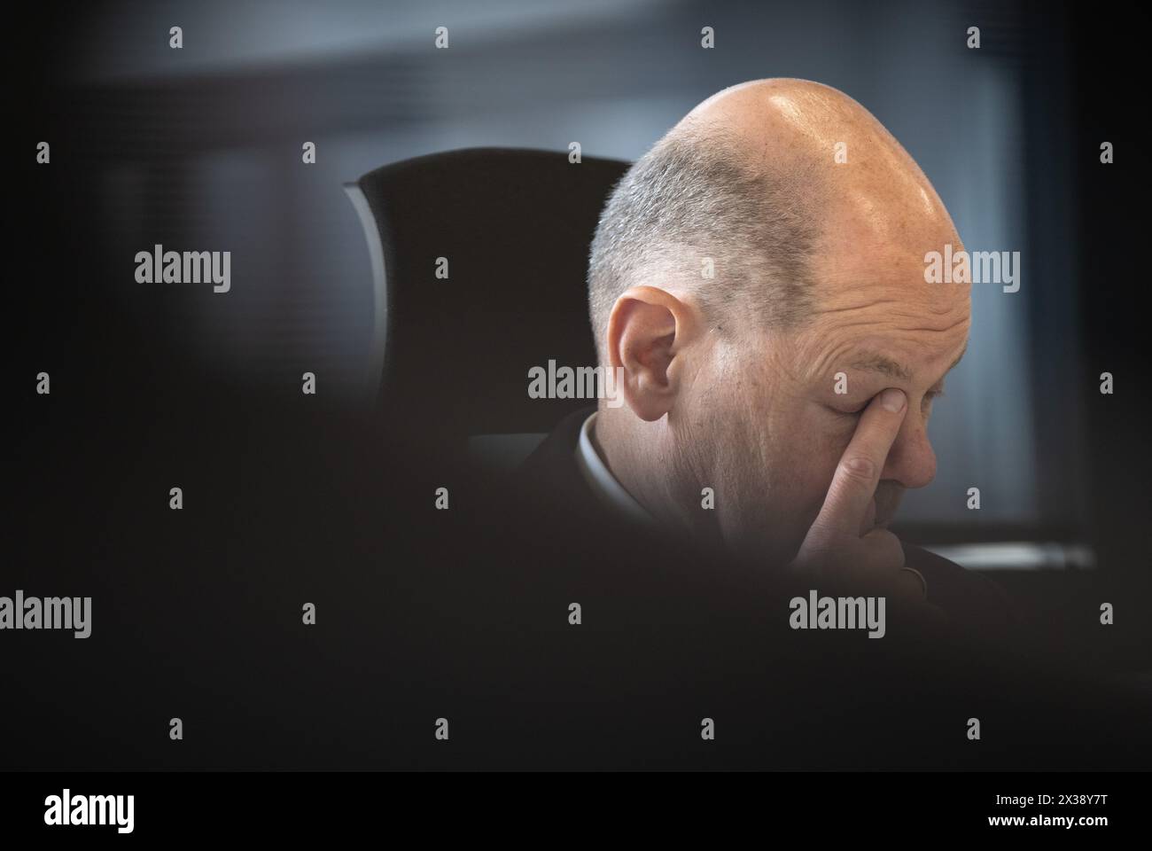 Wiesbaden, Germany. 25th Apr, 2024. Federal Chancellor Olaf Scholz (SPD ...