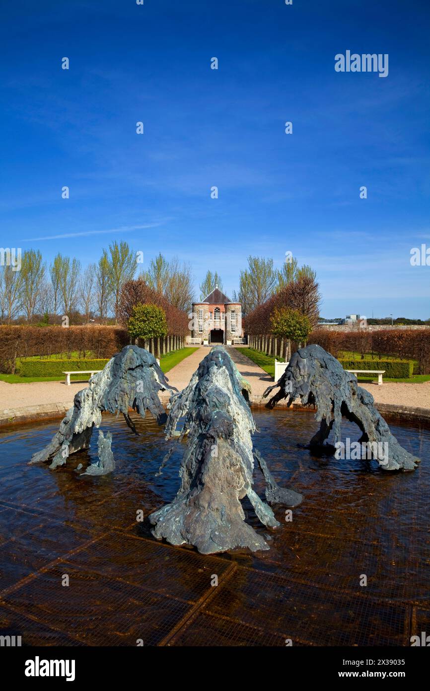 Behind a modern fountain is the Palladian Garden Lodge, designed by Sir ...