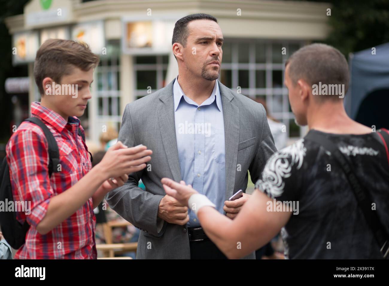 RUSSIA, MOSCOW - 30 JUL, 2015: Actor Alexander Nevsky standing in the ...