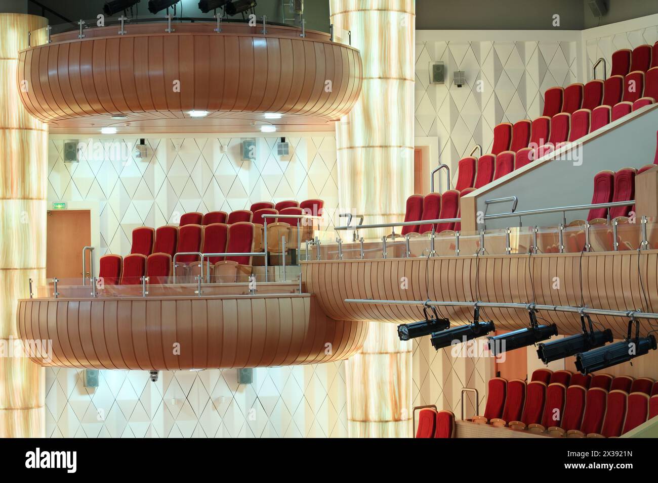 MOSCOW - OCT 25, 2016: Stylish balcony in Moscow State Music Theatre of ...