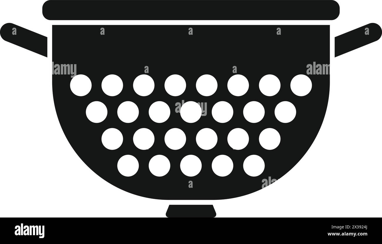 Colander filter icon simple vector. Sifting water container. Wash ...
