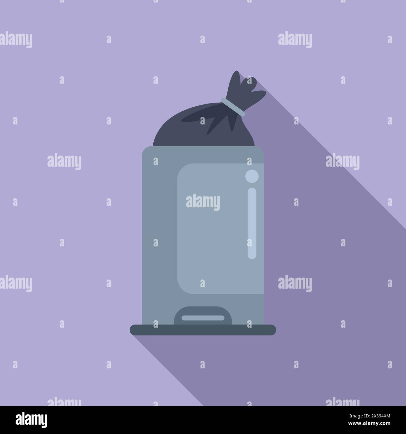 Bag in recycle bin icon flat vector. Ecology trash. Packing cleaner ...