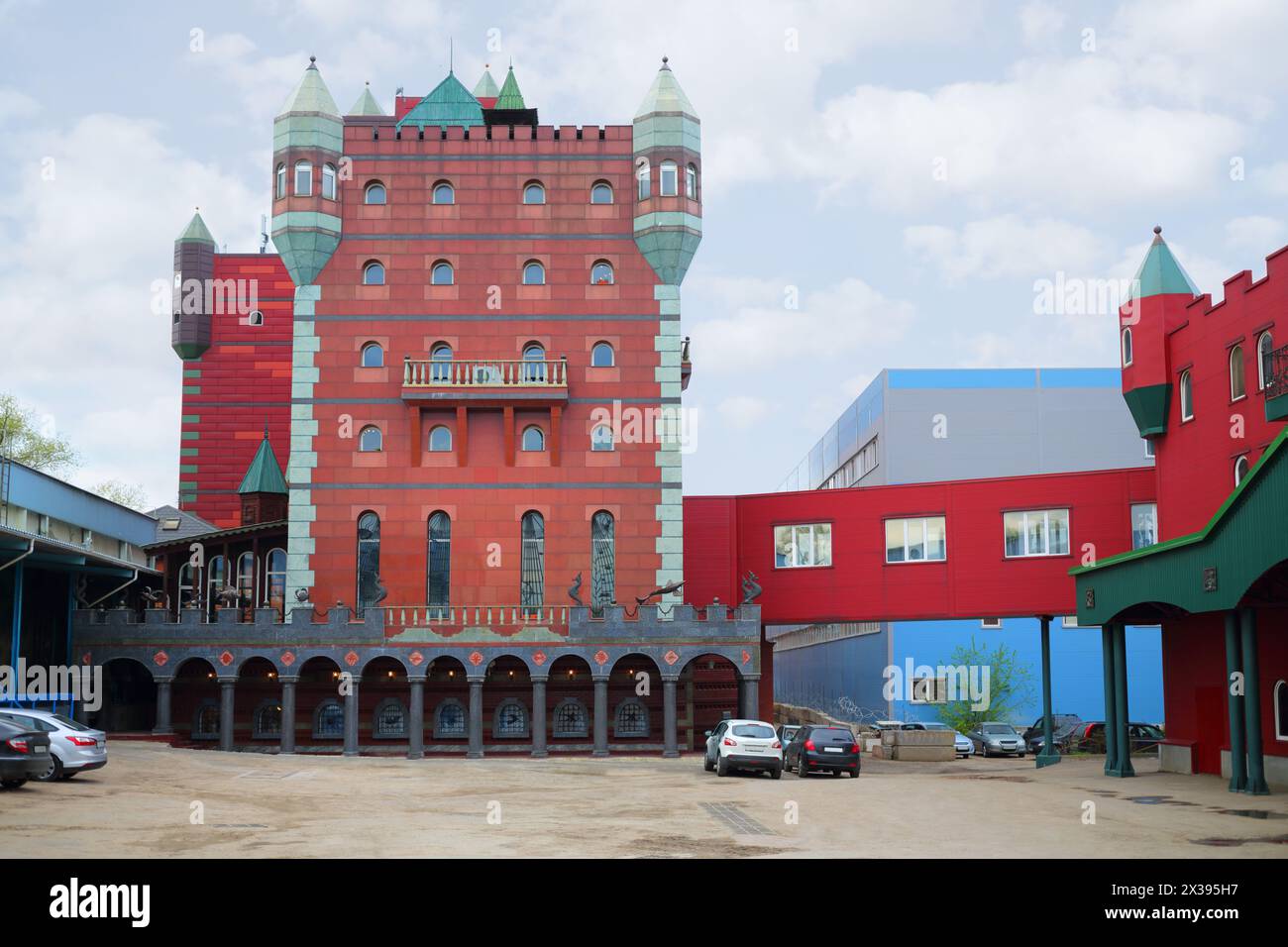 MOSCOW - APR 28, 2016: Facade of fish processing factory Sea Castle ...