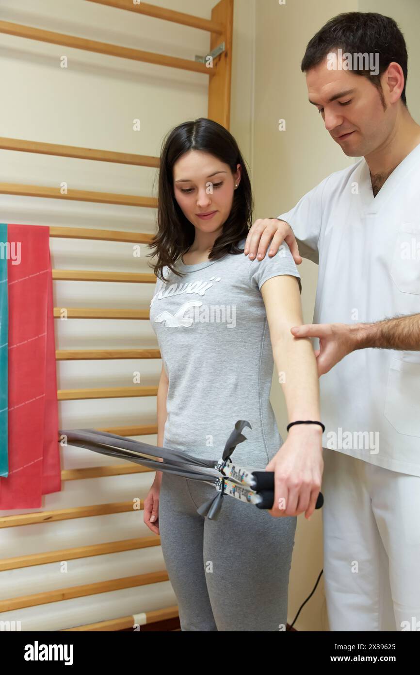 Strengthening of deltoid and shoulder abductor muscles with rubber ...