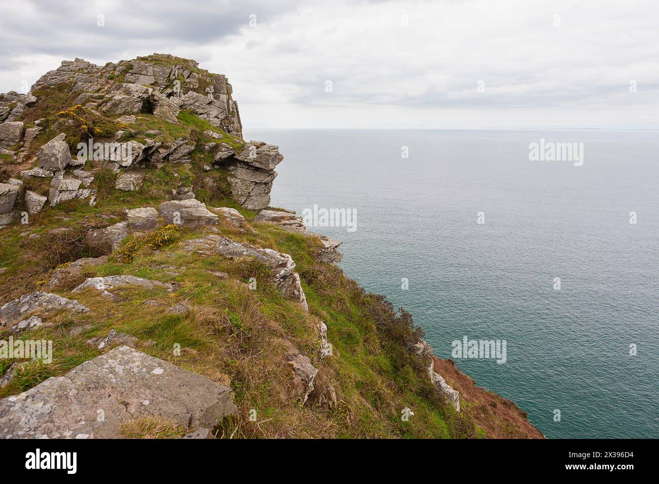 The rugged North Devon coast at the Valley of Rocks, Devon, UK Stock ...
