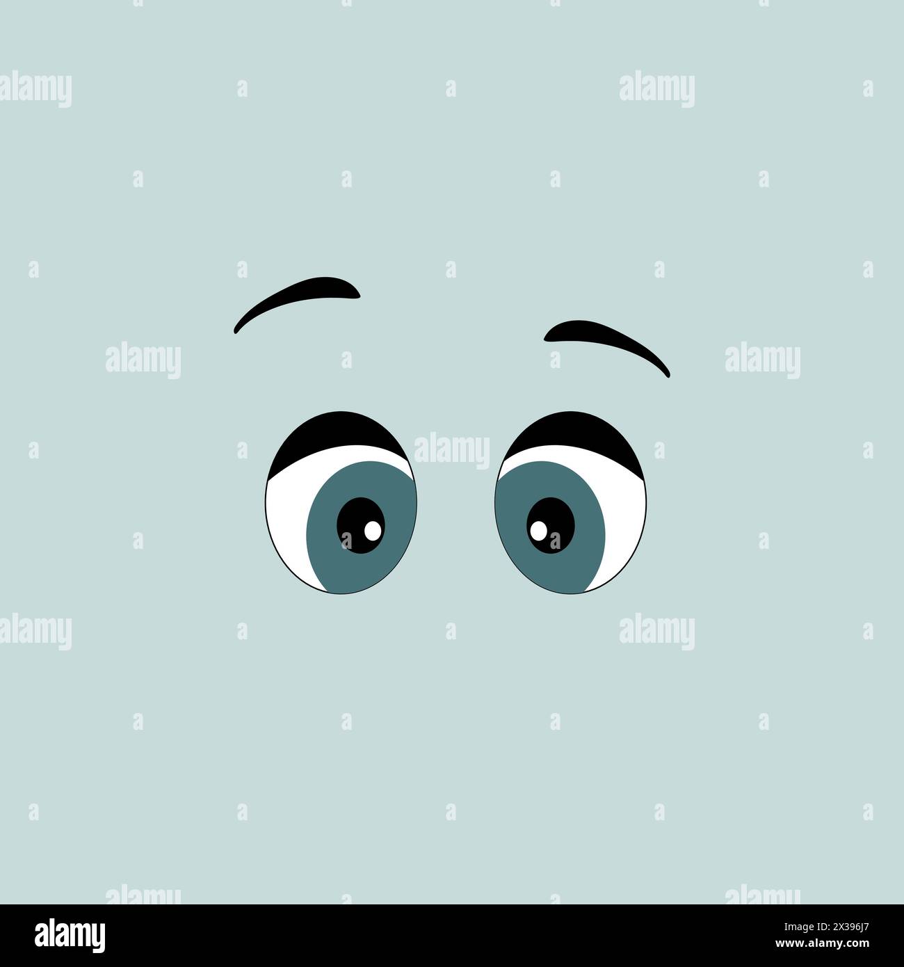 Cartoon funny eyes. Human surprised eyes expressions. Comic eyes ...